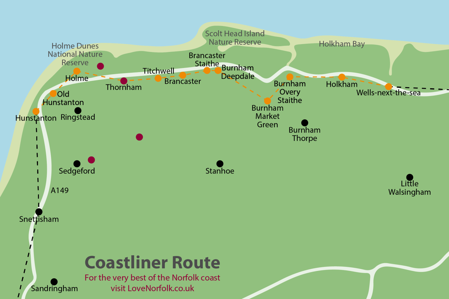 CoastLiner & CoastHopper Norfolk Coast Timetable 2025 - LoveNorfolk