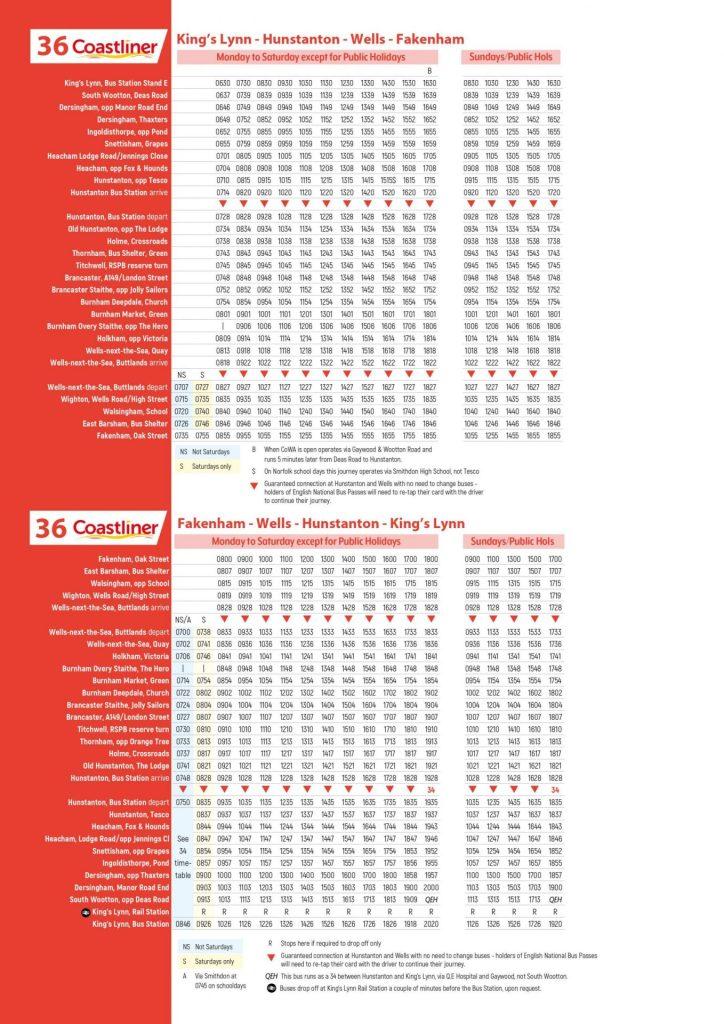 CoastLiner & CoastHopper Timetable 2022 Norfolk Routes & Live Tracker