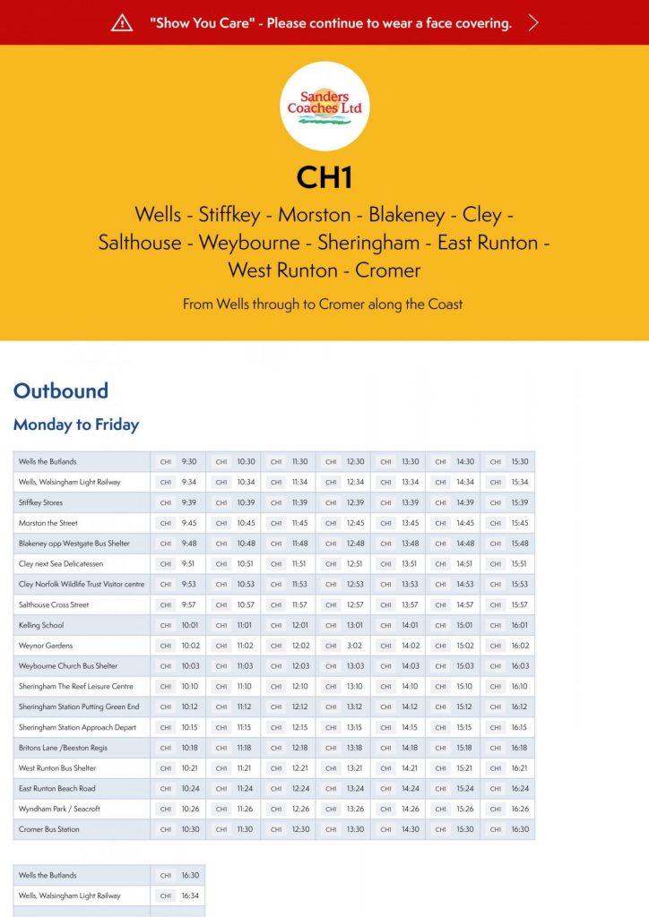 CoastLiner & CoastHopper Timetable 2022 Norfolk Routes & Live Tracker