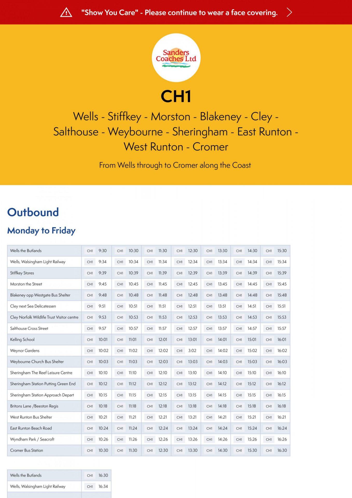 CoastLiner & CoastHopper Timetable 2022 Norfolk Routes & Live Tracker