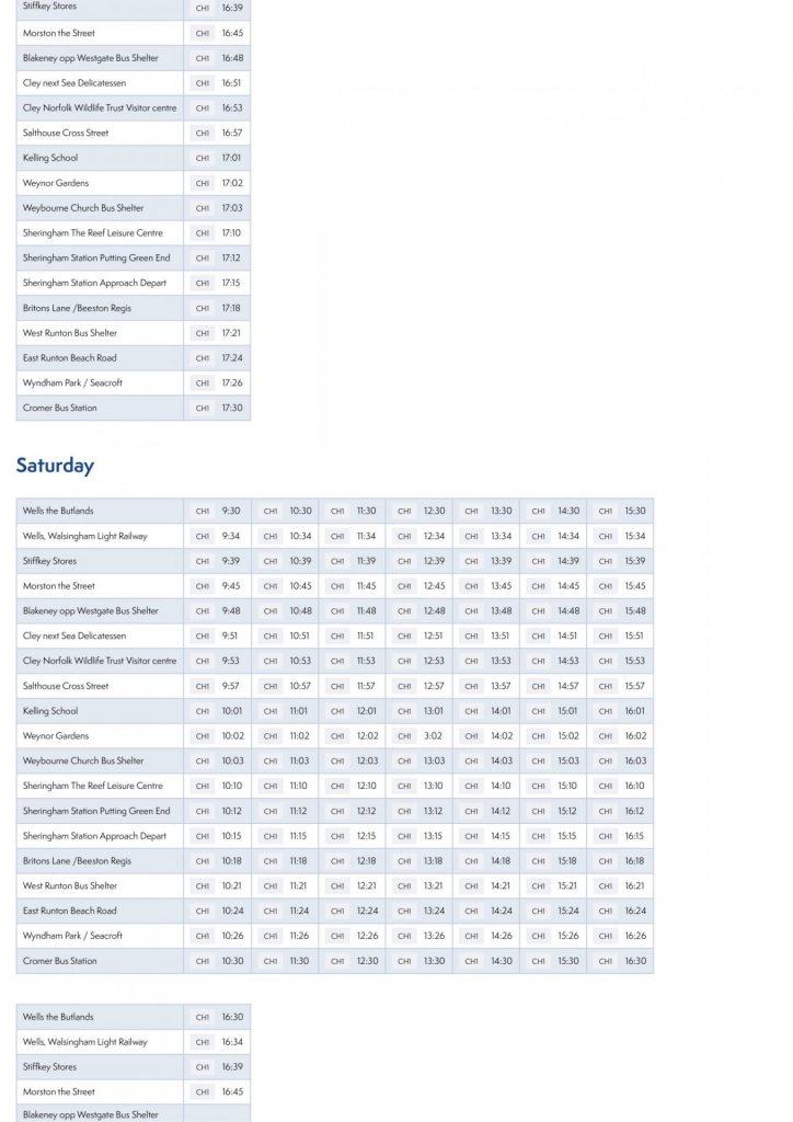 CoastLiner & CoastHopper Timetable 2022 Norfolk Routes & Live Tracker