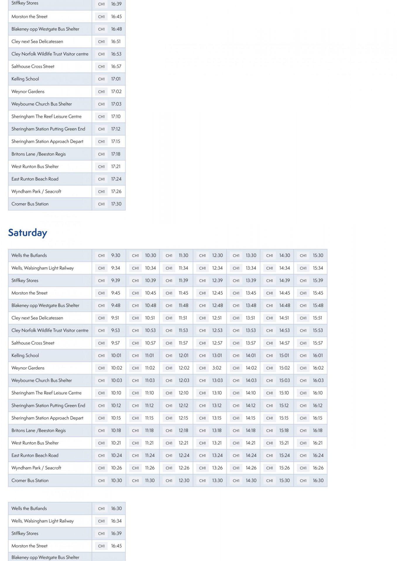 CoastLiner & CoastHopper Timetable 2022 Norfolk Routes & Live Tracker