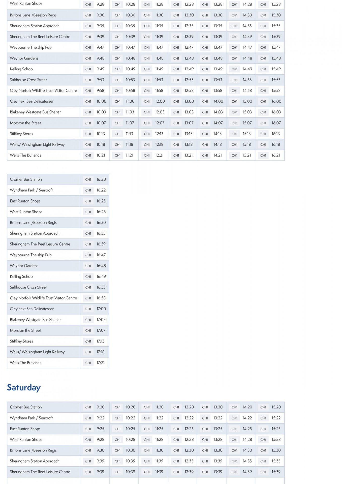 CoastLiner & CoastHopper Timetable 2022 Norfolk Routes & Live Tracker