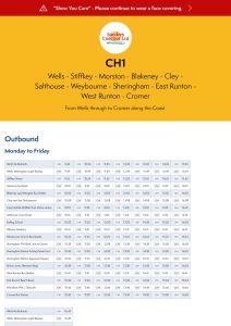 CoastLiner & CoastHopper Norfolk Coast Timetable 2025 - LoveNorfolk